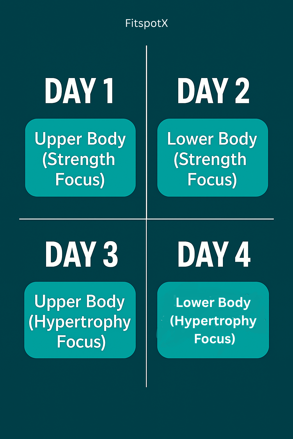 Beginner Workout Plan: 4-Day Upper/Lower Split to Build Strength and ...